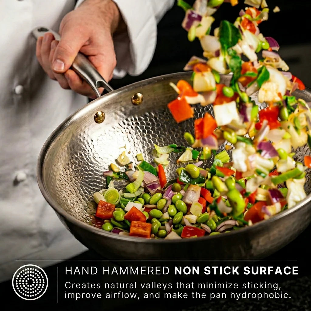 Titanium Hammered Wok Pan – Nivora